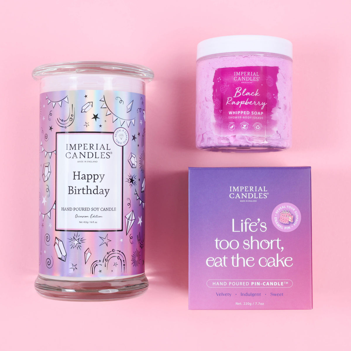 Birthday Celebration- Jewel Candle, Pin Candle and Whipped Soap Bundle ...